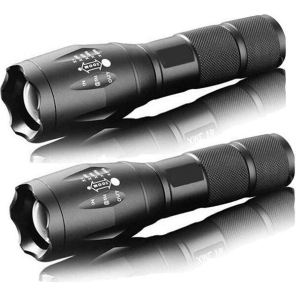 2pack Zoom LED Torch with Five Modes-Black | Woolworths