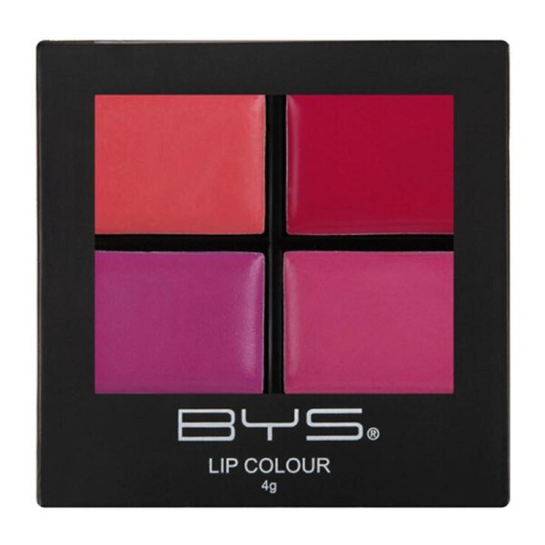 BYS Lip Colour 4g Lipstick Palette w/ Brush Lip Makeup Cosmetics Pink A ...