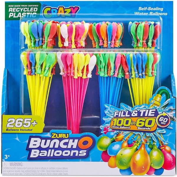 Zuru Crazy Bunch O Balloons 265 Rapid-Filling Self-Sealing Water ...