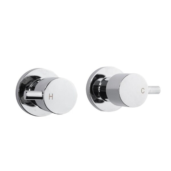 Watermark Chrome Round Twin Taps For Handheld Shower Head Bath Tub SPA ...
