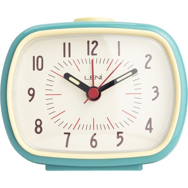 Leni Retro Vintage Rectangle Bedside Analogue Beep Alarm Clock Smokey ...