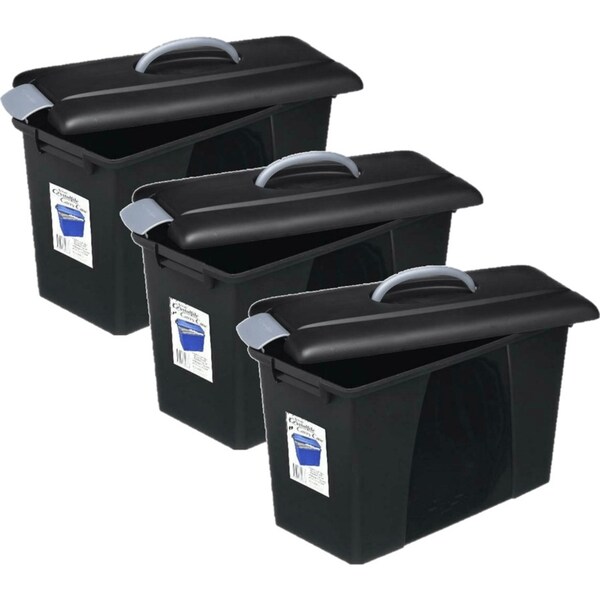 Crystalfile Suspension Files Carry Storage Case Box Black Pack 3 ...