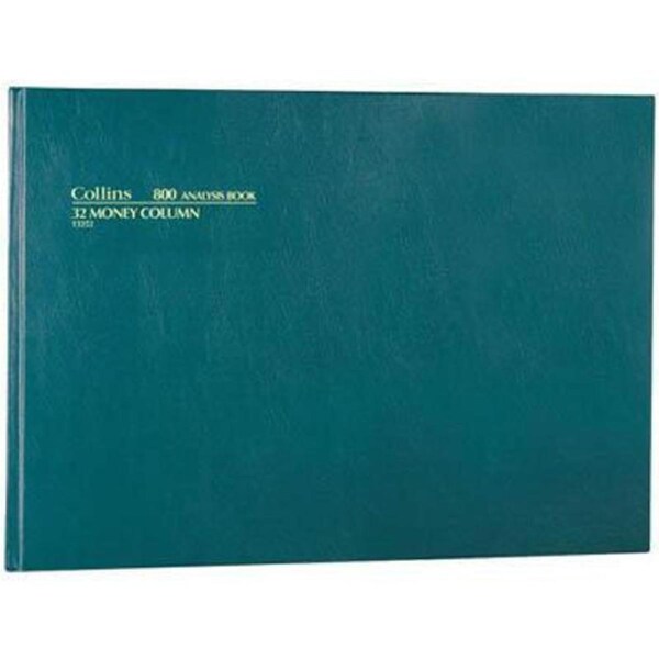 Collins 800 Series Analysis Book 32 Money Column 96 Leaf A3 Green ...