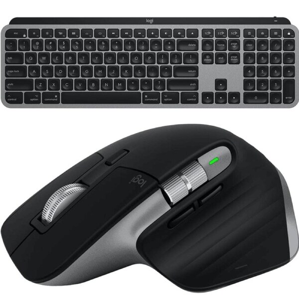 Logitech MX Keys + Master 3 Wireless Illuminated Keyboard Mouse Combo Advanced For Mac Space ...
