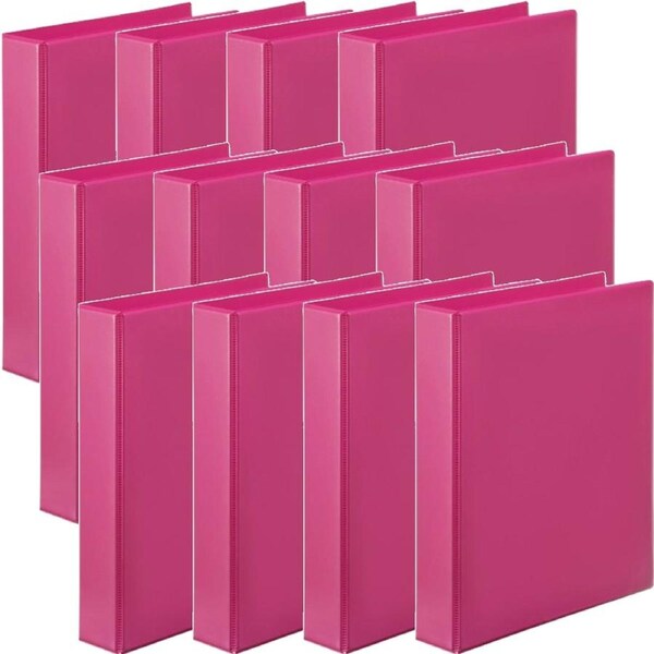 Marbig Clear View Insert Ring Binder Folder 2D 38mm A4 Pink Box 12 | Woolworths