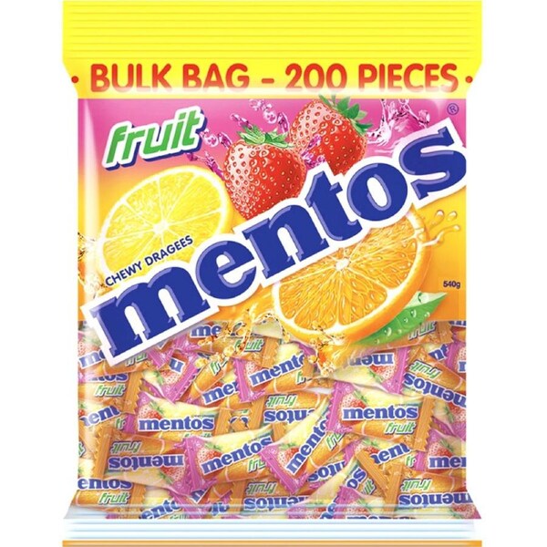 Mentos Fruits Mint Pack 200 540g Individually Wrapped Bulk | Woolworths