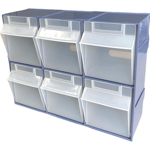 Shuter 6 Compartment Organiser Storage Cabinet Tilt Free Block Bin ...