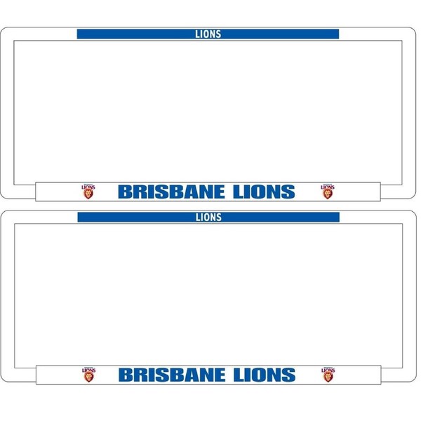 AFL Car Number Plate Frame Set Of Two - Brisbane Lions - Front/Back ...
