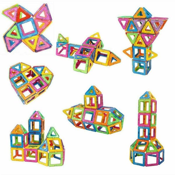 50pcs Magnetic Building Blocks Set 3D Tiles DIY Toys Gift Kids Educational | Woolworths