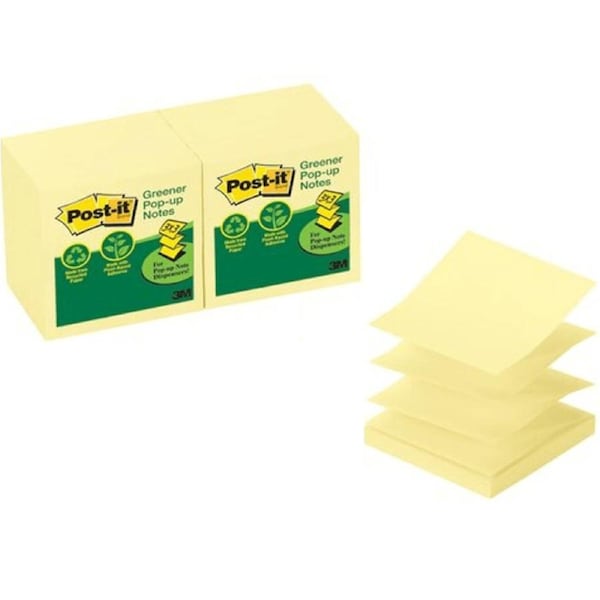 Post-It Pop-Up Recycled Notes For Dispenser 76x76mm Yellow Colours 12 ...