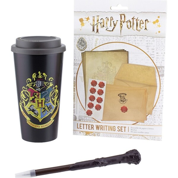 Harry Potter Wizarding World Hogwarts Writing/Travel Mug Set w/ Letters ...