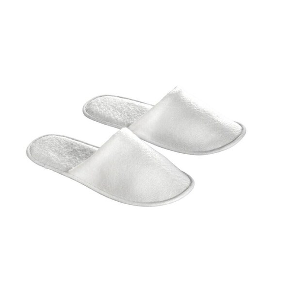 Budget Closed Toe White Terry Slipper 28cm Sample | Woolworths