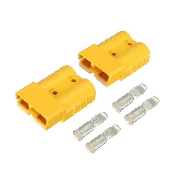 50 amp Anderson Style Plugs (Pair) Yellow inc Terminals | Woolworths
