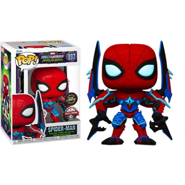 GLOW CHASE Marvel Mech Strike: Monster Hunters - Spider-Man Pop! Vinyl ...