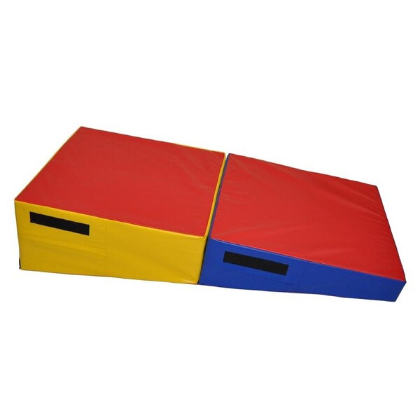 150*75*35cm Folding Incline Gymnastics Wedge Mat - Red / Blue / Yellow ...