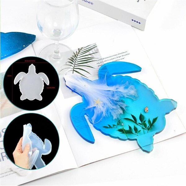 Sea Turtle Silicone Coaster Resin Casting Mold Tray Plate Epoxy Mould ...