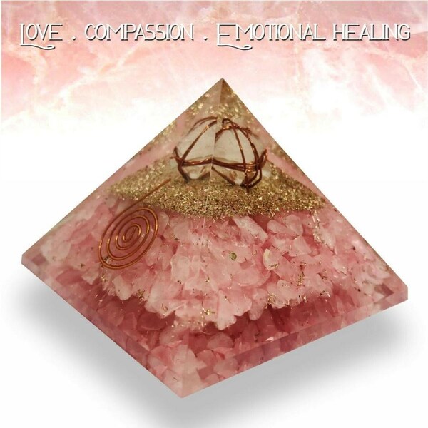 Merkabah Orgonite Pyramid Clear Quartz Chakra Rose Quartz Healing ...