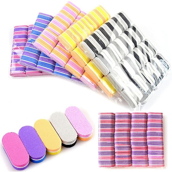 10pcs Nail File Buffer Block Sanding Sponge Acrylic Nail Art Buffing ...
