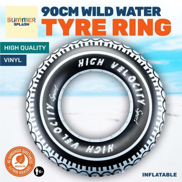 Inflatable Swim Rings Tyre Design Summer Fun Beach Toy Pool Holidays ...