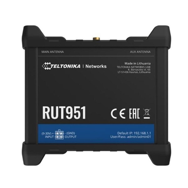 Teltonika RUT951 Industrial Cellular Router, 4G LTE (Cat 4), Dual SIM ...