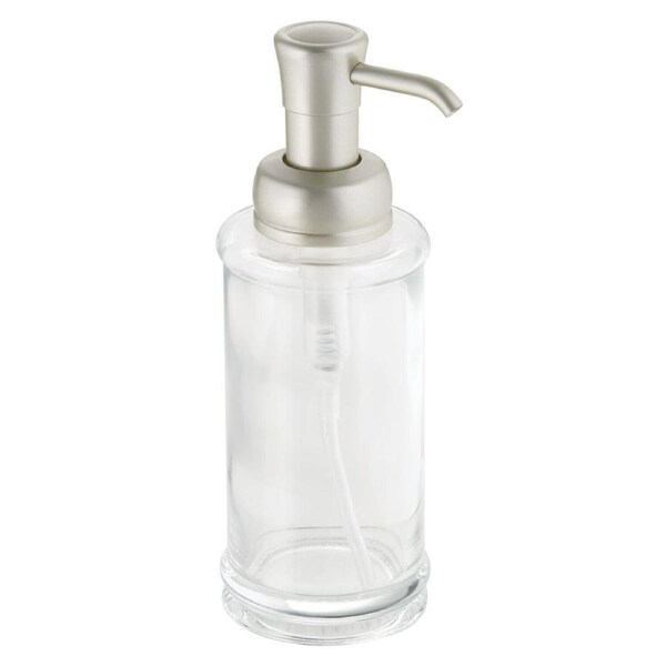 iDesign Hamilton Hand Liquid Soap Pump Dispenser Bathroom w/Head Satin ...
