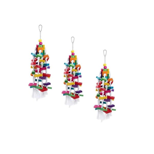 YES4PETS 3 x Large Wood Hanging Swing Bird Parrot Parakeet Cockatiel ...