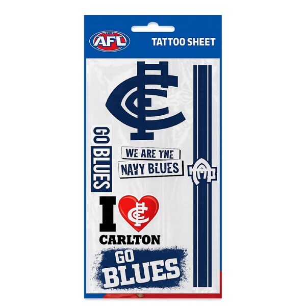 Carlton Blues Footy Tattoo Sheet | Woolworths