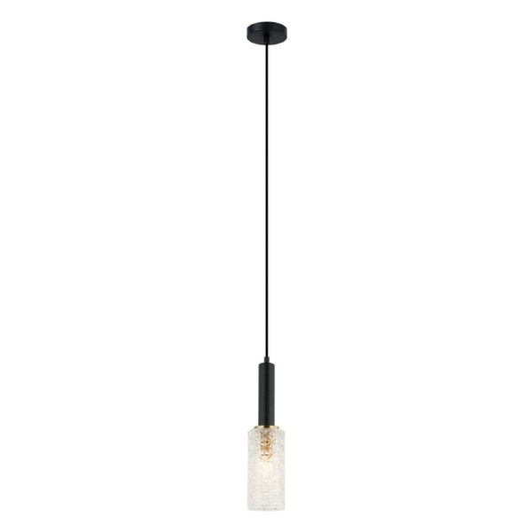 CLEO Pendant Lamp Light Interior SES Cut Glass Oblong with Matte Black ...