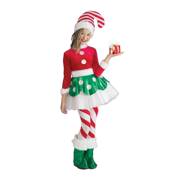 Princess Paradise Candy Cane Elf Princess Dress Up Christmas Costume ...