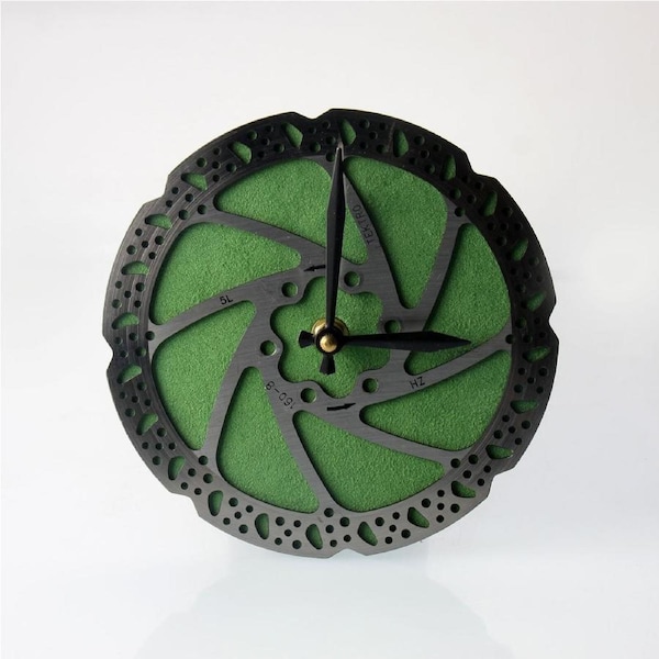 Handmade Clock - Green Bicycle Disc Rotor Wall Clock - Made from ...
