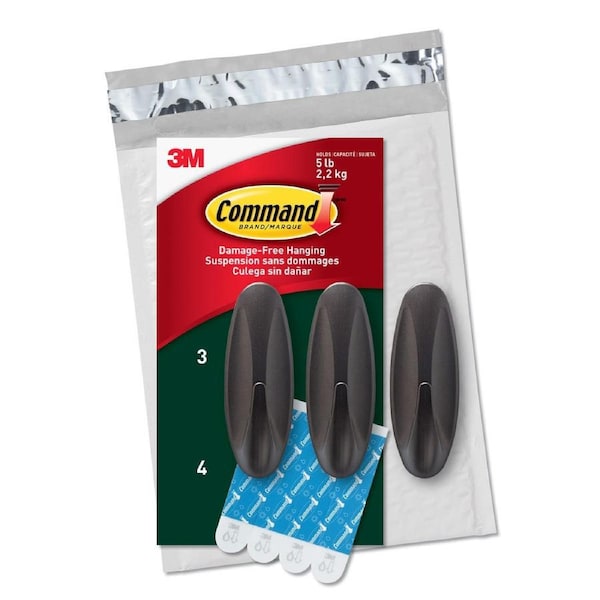Command Outdoor Metallic Bronze Value Pack, 3 Hooks and 4 Strips ...