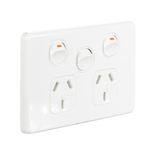 Trader Flat Cat FLPPSW2G - 2 Gang 10A Slimline Power Point With ...