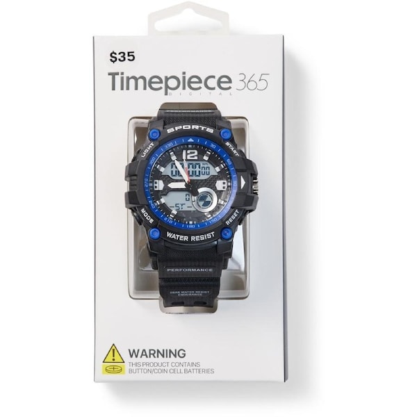 Timepiece 365 Men's Analogue Digital Watch - Black | Woolworths