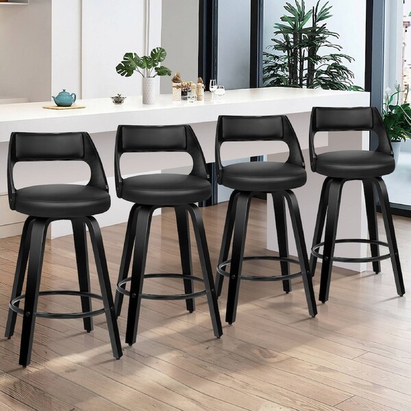 4x ALFORDSON Bar Stools Eden All Black | Woolworths