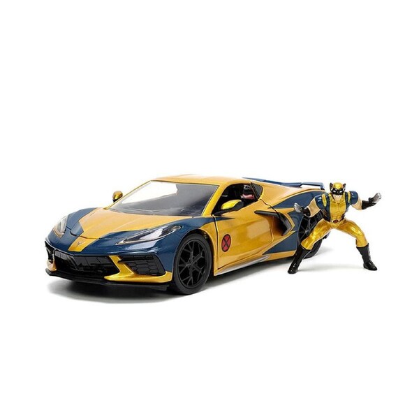 Jada Toys 1:24 Scale Xmen Wolverine Figure With Chevy Corvette Movie ...