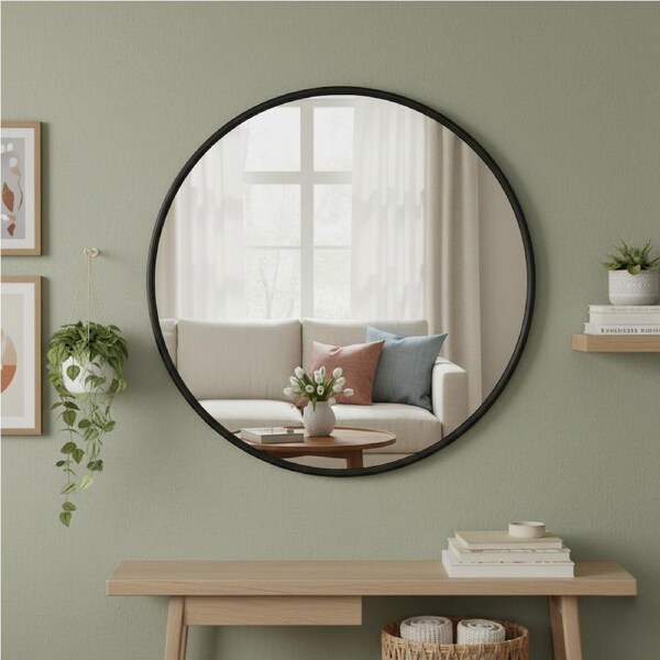 Traderight Wall Mirrors Bathroom Round Makeup Shave Shaving Framed ...