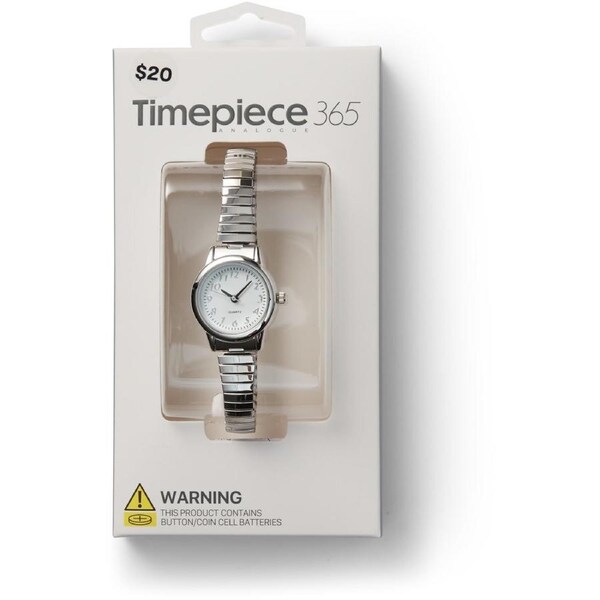 Timepiece 365 Women's Expander Band Analogue Watch - Silver | Woolworths
