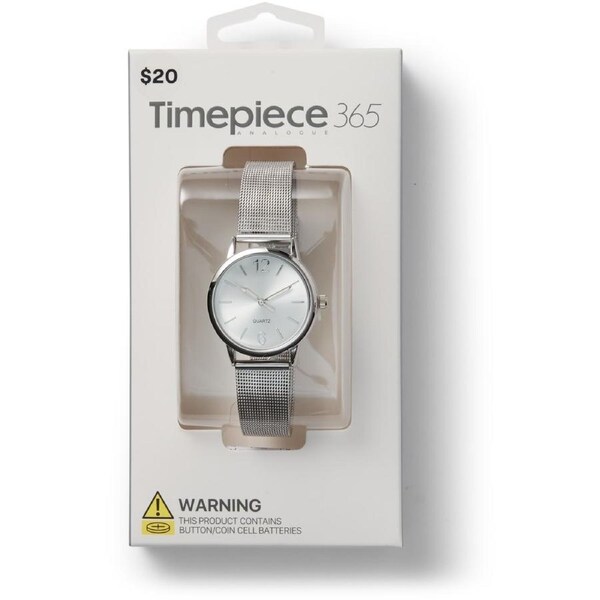 Timepiece 365 Women's Mesh Strap Analogue Strap - Silver | Woolworths