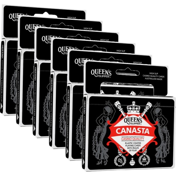 6 Decks Queen's Slipper Canasta Game Playing Cards Double Deck | Woolworths