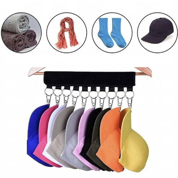 10 Clips Closet Hanger Door Baseball Hat Holder Cap Rack Storage ...