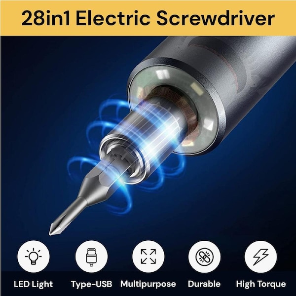 Electric Screwdriver - Lithium-ion battery - Multi purpose 28 PCS Set ...