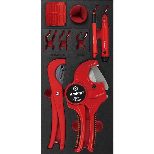 12pc Ampro Heavy Duty 42mm Deburring and Cutting Garage Tool Set Kit ...