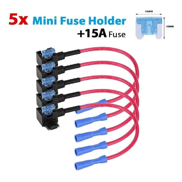 5PCS Add A Circuit Fuse Tap Car Micro Blade Fuse Box Holder 12V ...