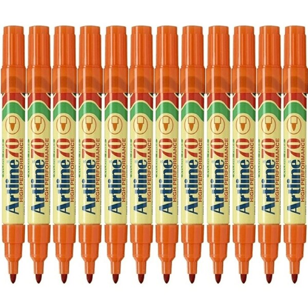 Artline 70 Permanent Marker 1.5mm Bullet Orange Box 12 | Woolworths