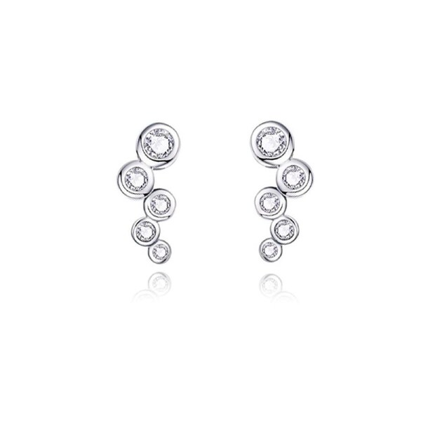 Culturesse Alexi Dainty Bubble Stud Earrings Sterling Silver Austrian Zirconia | Woolworths
