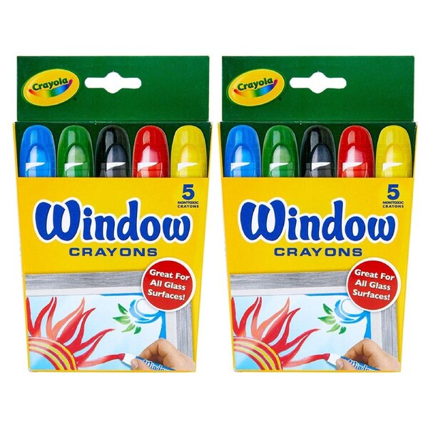 10pc Crayola Kids/Childrens Creative Washable Window/Glass Drawing Art ...