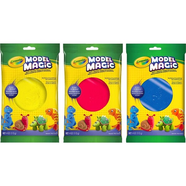 Crayola Kids Creative Model Magic Material 113gms Yellow/Red/Blue 36m ...