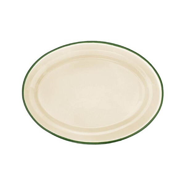 Urban Style Enamelware 40cm Oval Food Tray Oven Baking Dish w/ Green ...