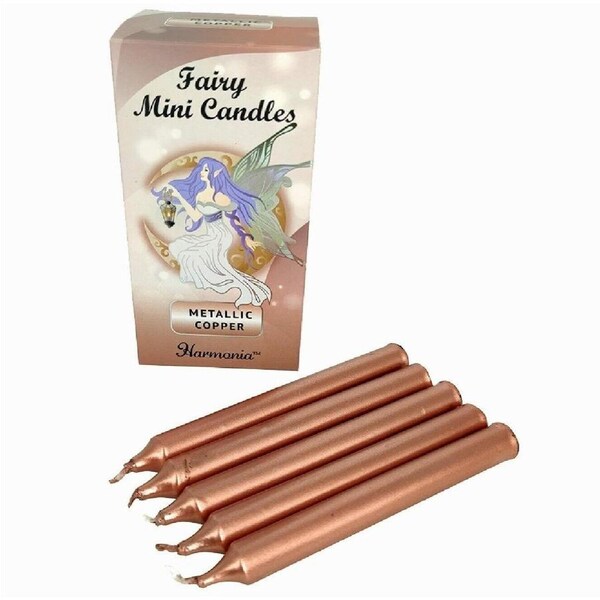 Fairy Mini Candles Metallic Copper Lacquered Protection Rituals - Pack ...