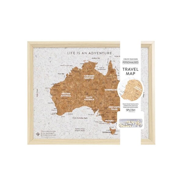 SPLOSH Travel Board Australia Map Desk 27cm x 22cm | Woolworths